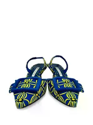 Manolo Blahnik Mayslibi Floral-print Pumps