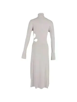 Victoria Beckham High Neck Cutout Detail Midi Dress