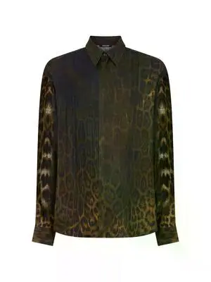 Roberto Cavalli Leopard-print Long-sleeve Shirt