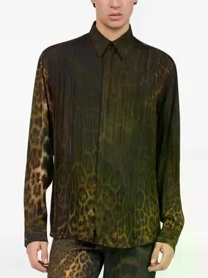 Roberto Cavalli Leopard-print Long-sleeve Shirt