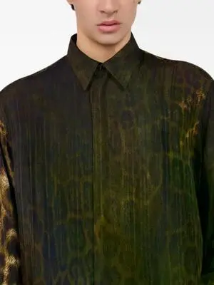 Roberto Cavalli Leopard-print Long-sleeve Shirt