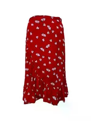 Miu Miu Strawberry-print Wrap Skirt - Red