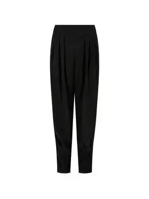 Giorgio Armani Pleated Tapered Leg Trousers - Black