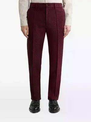 Etro Trousers In Mélange-effect Wool-blend Fabric