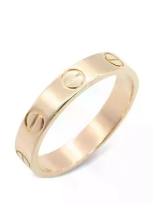 Cartier 18k Rose Gold Engraved Logo Band Ring