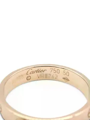 Cartier 18k Rose Gold Engraved Logo Band Ring