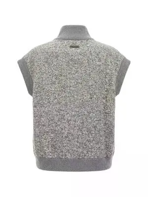 Peserico Sequin-embellished Bouclé Waistcoat - Grey