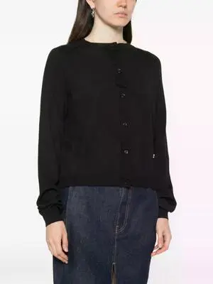 Moschino Ruffled-trim Crew Neck Cardigan