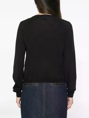 Moschino Ruffled-trim Crew Neck Cardigan