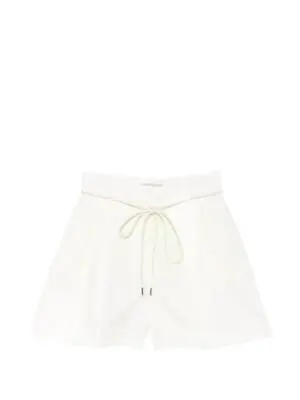 LEE MATHEWS Belted Pleated Shorts - Neutrals