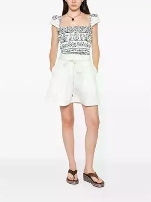 LEE MATHEWS Belted Pleated Shorts