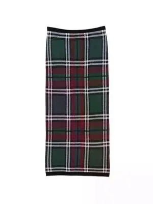 N°21 Check-pattern Midi Skirt - Green