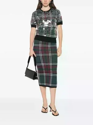 N°21 Check-pattern Midi Skirt