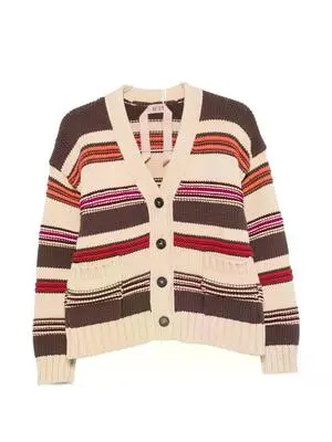 N°21 Striped-pattern Cardigan - Neutrals