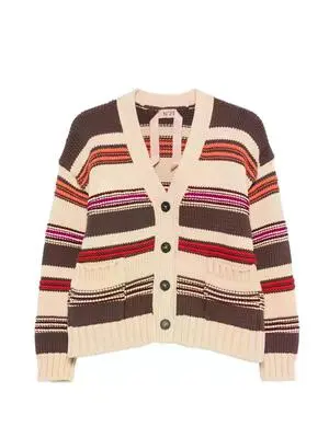 N°21 Nº21 Striped V-Neck Cardigan