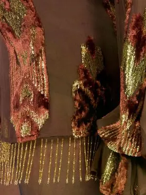 Roberto Cavalli Devoré-velvet Mini Skirt With Bead Fringe