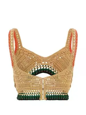 Alberta Ferretti Crochet-knit Cropped Top