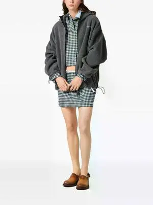 Miu Miu Fleece Zippered Hoodie Jacket