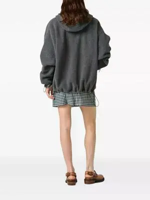 Miu Miu Fleece Zippered Hoodie Jacket