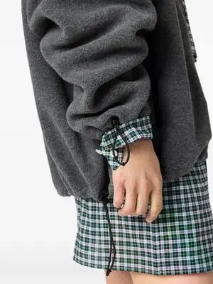 Miu Miu Fleece Zippered Hoodie Jacket