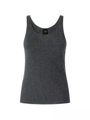 Pinko Ribbed-knit Logo-patch Tank Top