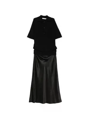 Christopher Esber Monument Short-sleeve Polo-top Maxi Dress - Black