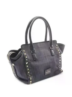 Valentino Garavani Rockstud Two-way Denim Handbag - Grey