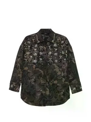 Pinko Embellished Camouflage Print Long Sleeve Shirt