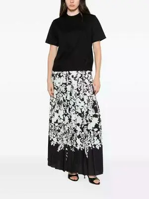 Agnona Floral-print Pleated Midi Skirt