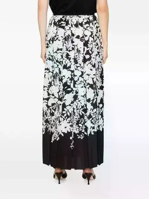 Agnona Floral-print Pleated Midi Skirt