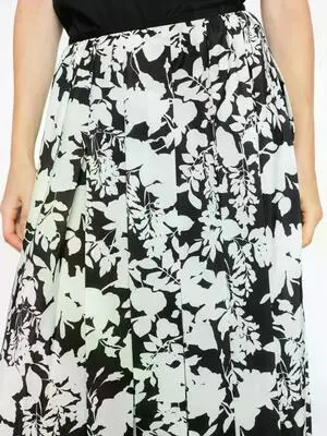 Agnona Floral-print Pleated Midi Skirt