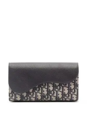 Dior 2010s Saddle Monogram-pattern Wallet - Blue