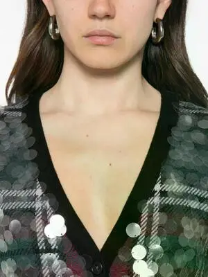 N°21 Sequin-embellished Tartan Cardigan