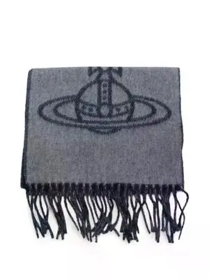 VIVIENNE WESTWOOD Orb-logo Fringed Scarf
