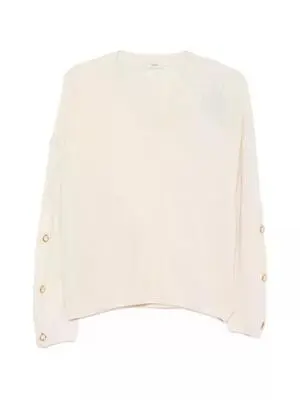 Agnona Long-sleeve V-neck Sweater With Button Detailing