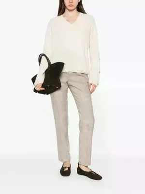 Agnona Long-sleeve V-neck Sweater With Button Detailing