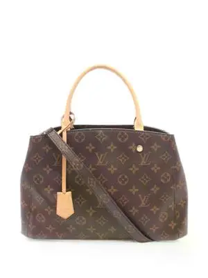 LOUIS VUITTON 2017 Montaigne Mm Monogram Handbag - Brown