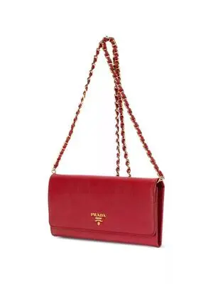 Prada Saffiano Leather Wallet On Chain