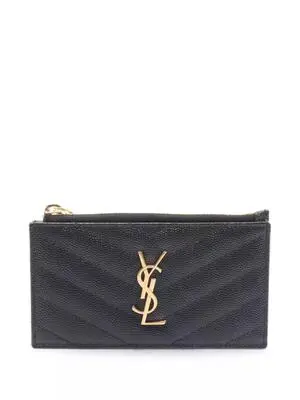 Saint Laurent 2020s Zip-up Card Case - Black