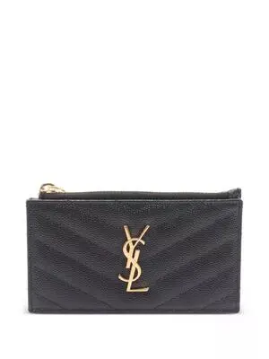 Saint Laurent 2020s Zip-up Card Case - Black
