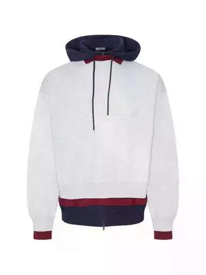 Balenciaga Layered Frayed-lettering Hoodie - Grey
