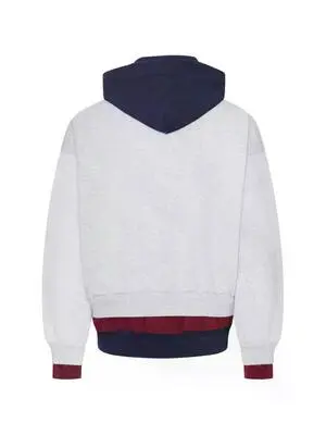 Balenciaga Layered Frayed-lettering Hoodie - Grey