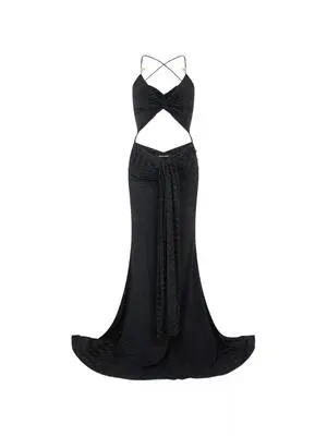 Roberto Cavalli Cut-out Snake-detail Maxi Dress