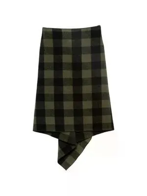 N°21 Check-pattern Midi Skirt - Green