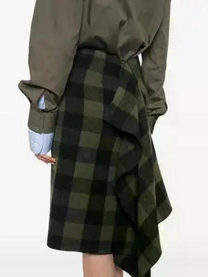 N°21 Check-pattern Midi Skirt