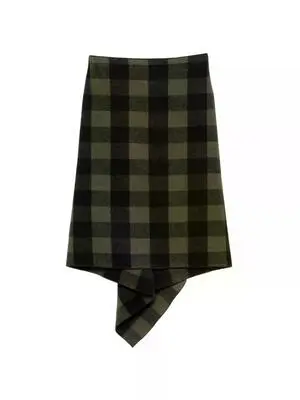 N°21 Check Pattern Midi Skirt - Green