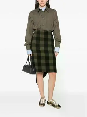 N°21 Check Pattern Midi Skirt