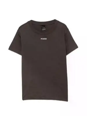 Pinko Logo Print Cotton T-shirt - Brown