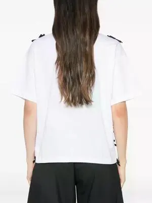 Moschino Bow-embellished Lattice T-shirt - White