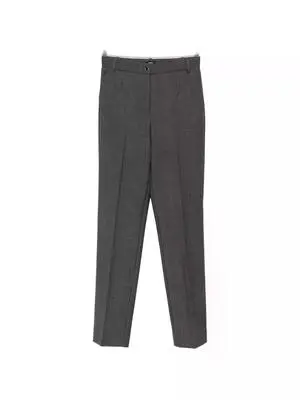Pinko Herringbone-pattern Logo-patch Trousers - Grey